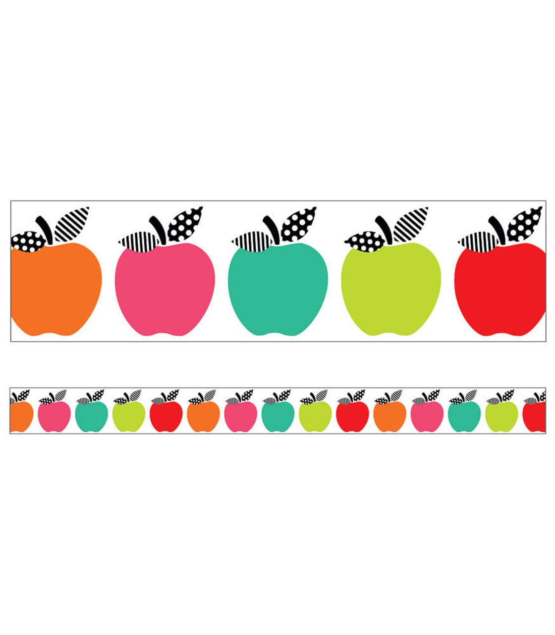Black White And Stylish Brights Apples Straight Bulletin Board Borders