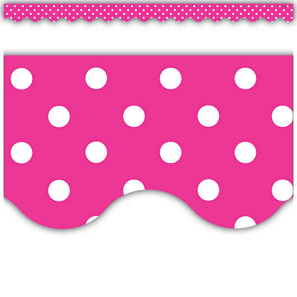 Hot Pink Polka Dots Scalloped Border Trim – The Teacher's Store