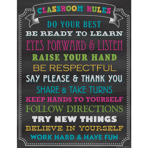 Chalkboard Brights Classroom Rules Chart – The Teacher's Store